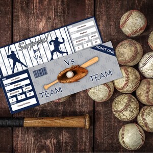 Baseball Game New York Colors Ticket Template Surprise: Ready in Action ...