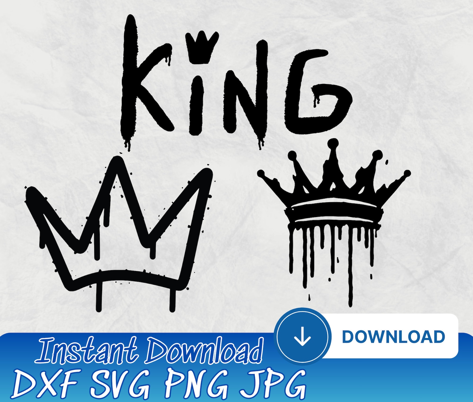 Melted King Crown SVG PNG: Cricut Silhouette Cut File (digital Download ...