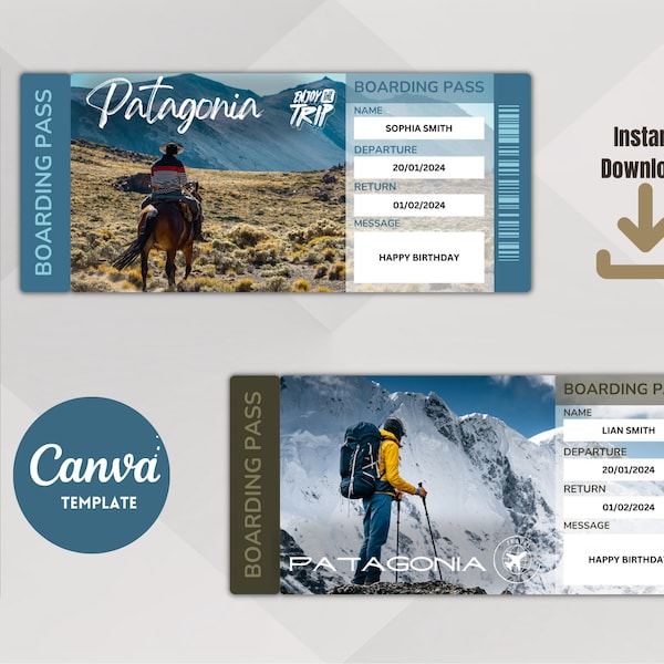 Printable Maldives Surprise Travel Tickets Template Vacation Ticket Instant Download Of