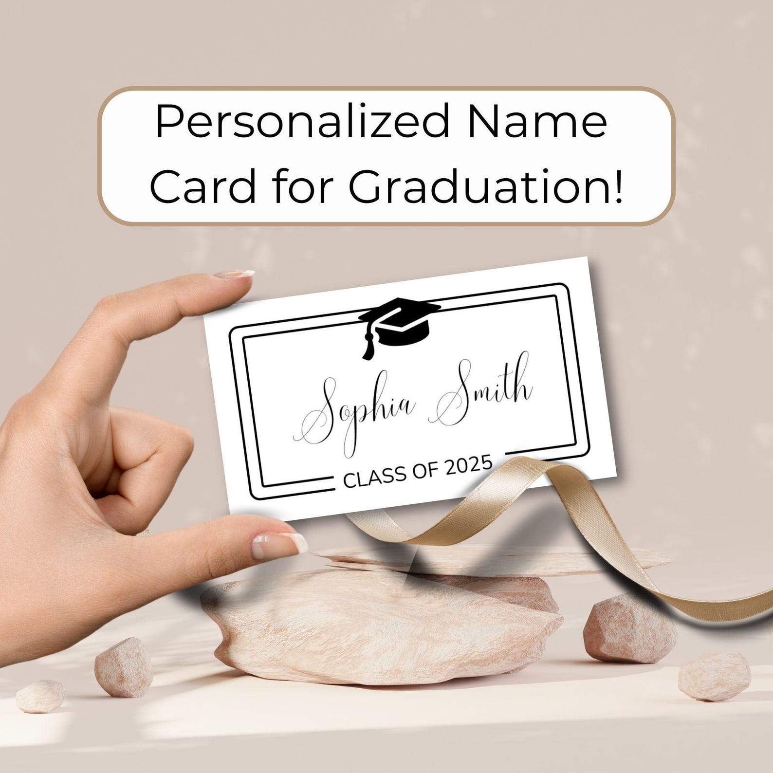 Editable Graduation Name Card | Custom Name Cards for Graduation ...
