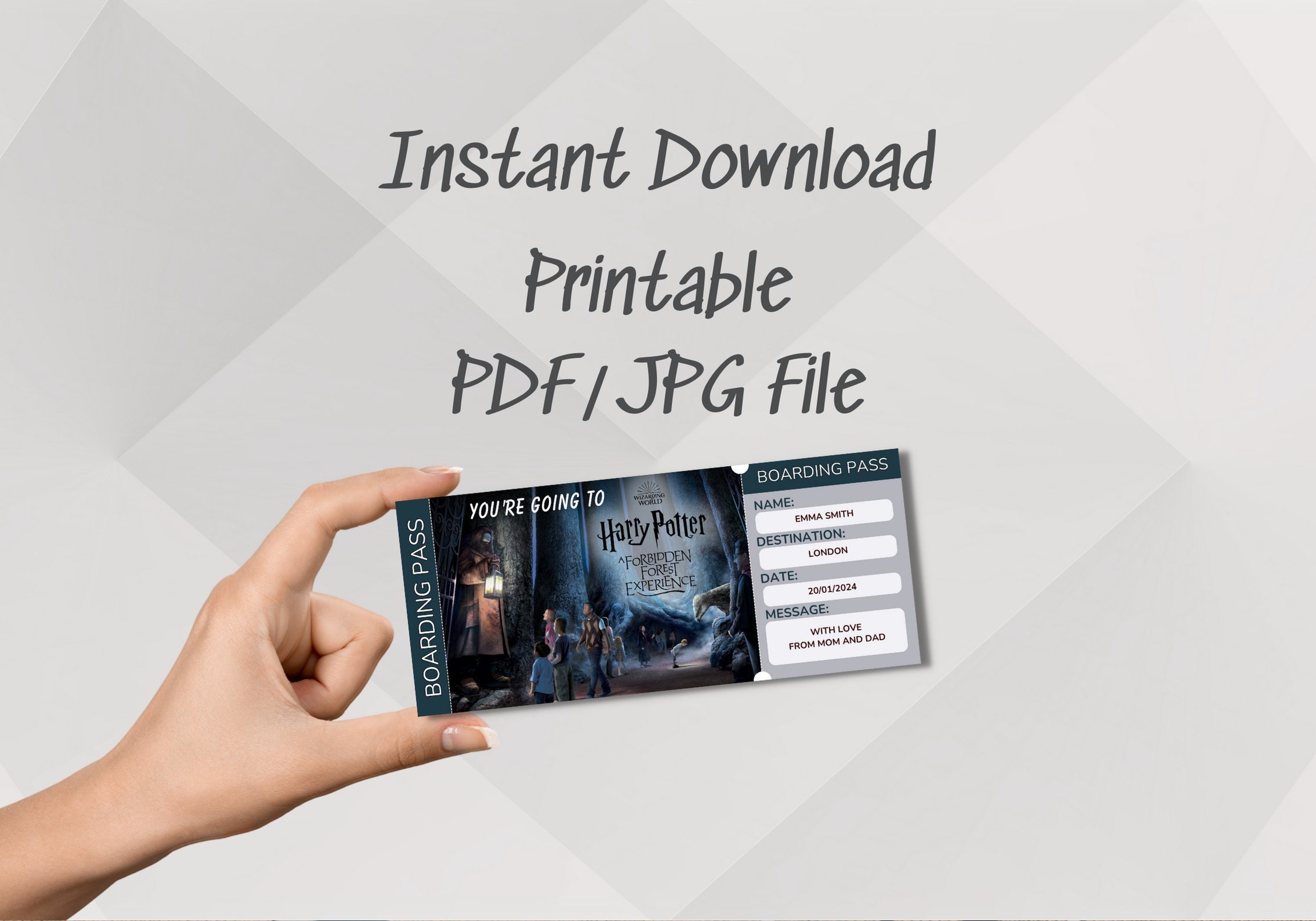 Customizable Forbidden Forest Adventure Surprise Ticket Template ...