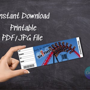 Personalized Six Flags Template Surprise | Editable | Printable | 100% ...