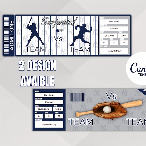 Baseball Game Boston Colors Ticket Template Surprise: Ready in Action ...