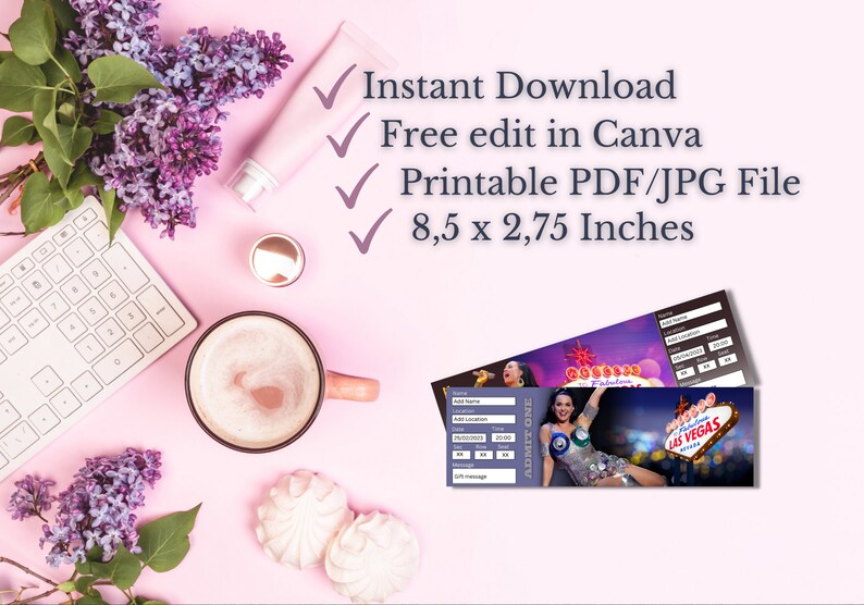 Personalized KATY PERRY Play Las Vegas Concert Ticket Template ...