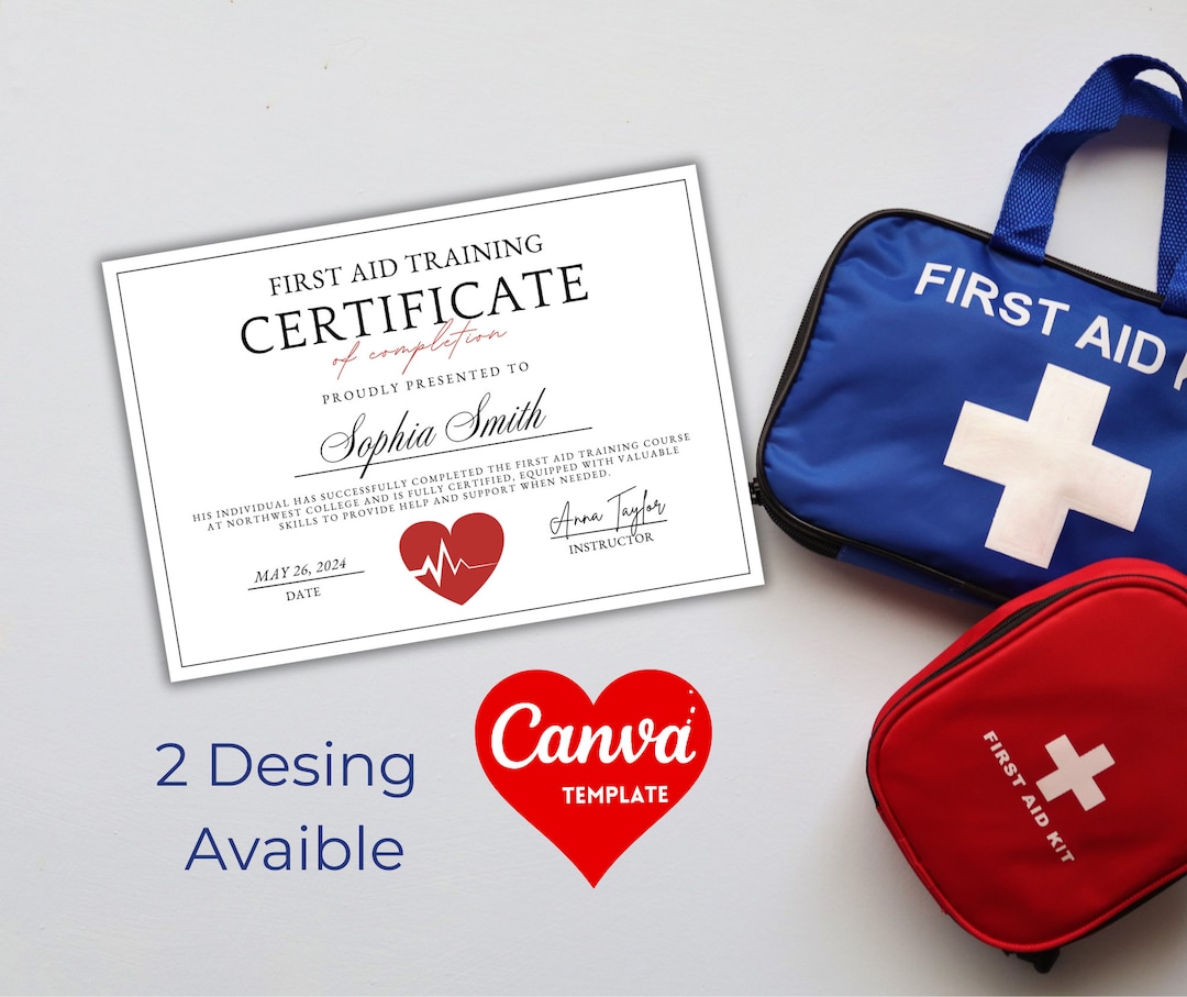 Customizable Certificate of Completion.first Aid Training Course ...