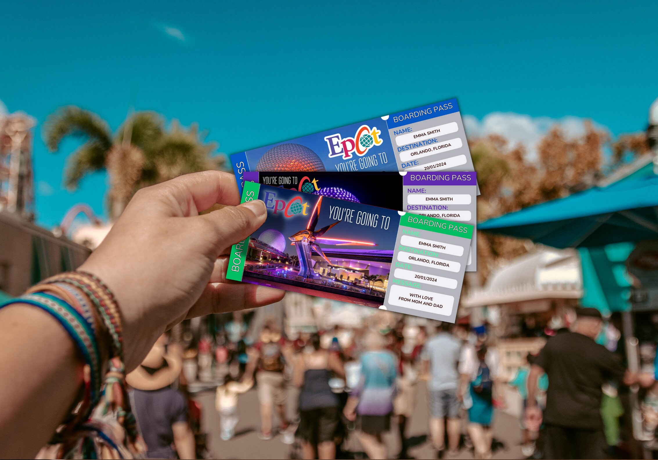 Customizable Surprise Ticket Template for Epcot ,printable Epcot ...