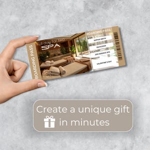 Printable Spa Day Gift Ticket - Relaxing Surprise Voucher for Her ...