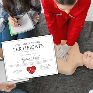 Customizable Certificate of Completion.first Aid Training Course ...