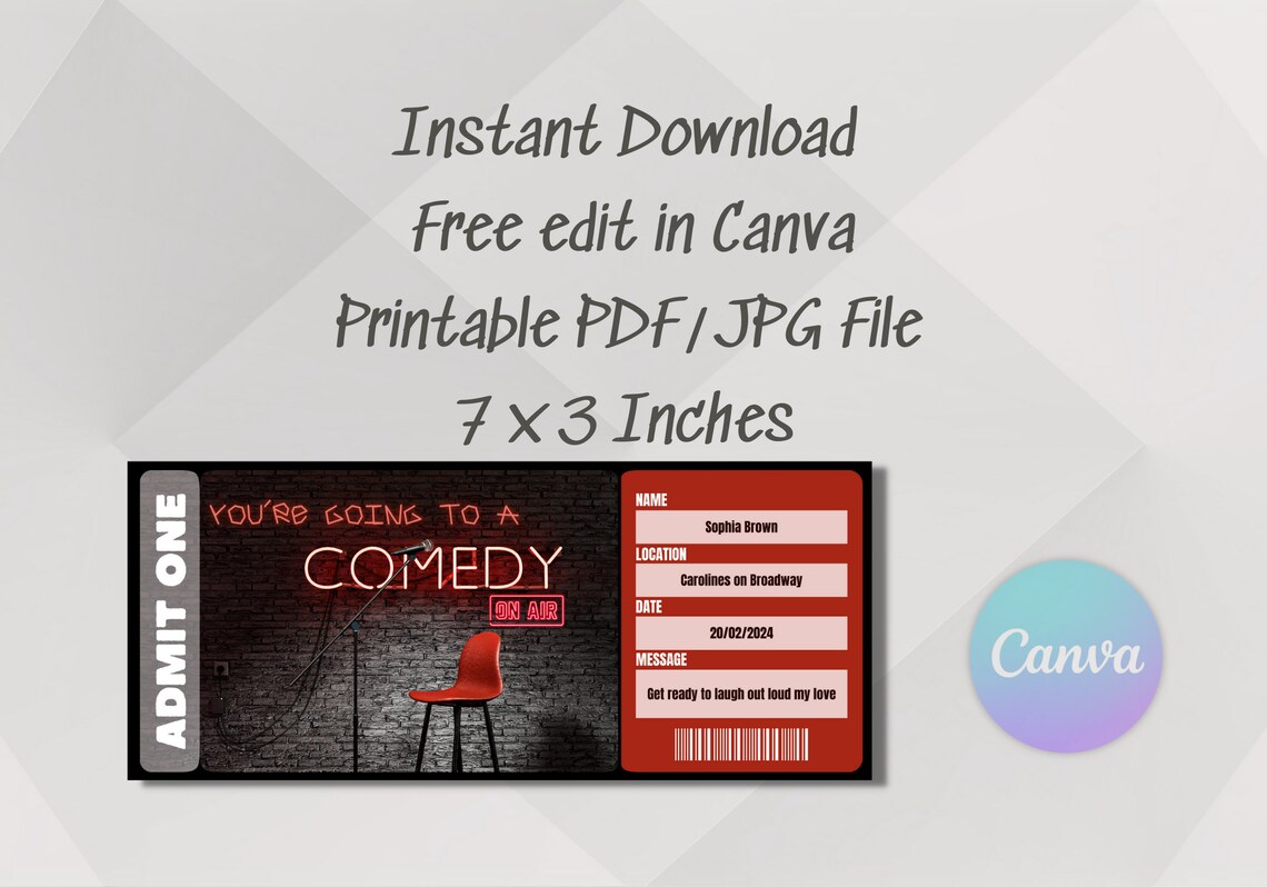 Comedy Event Template Printable Surprise Comedy Show, Night of Laughs ...