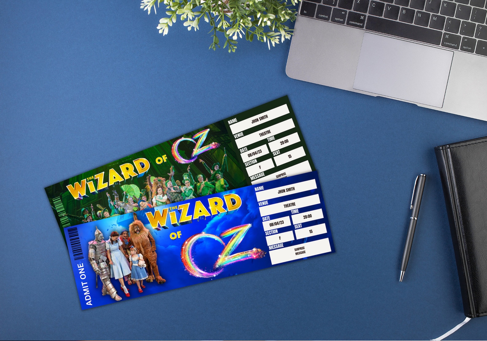 Printable the Wizard of Oz the Musical Surprise Ticket Template to the ...