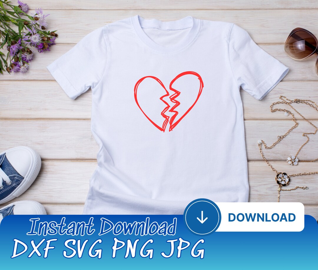 Broken Heart Friendship Pack - SVG Set, Instant Download Clip Art, DXF ...