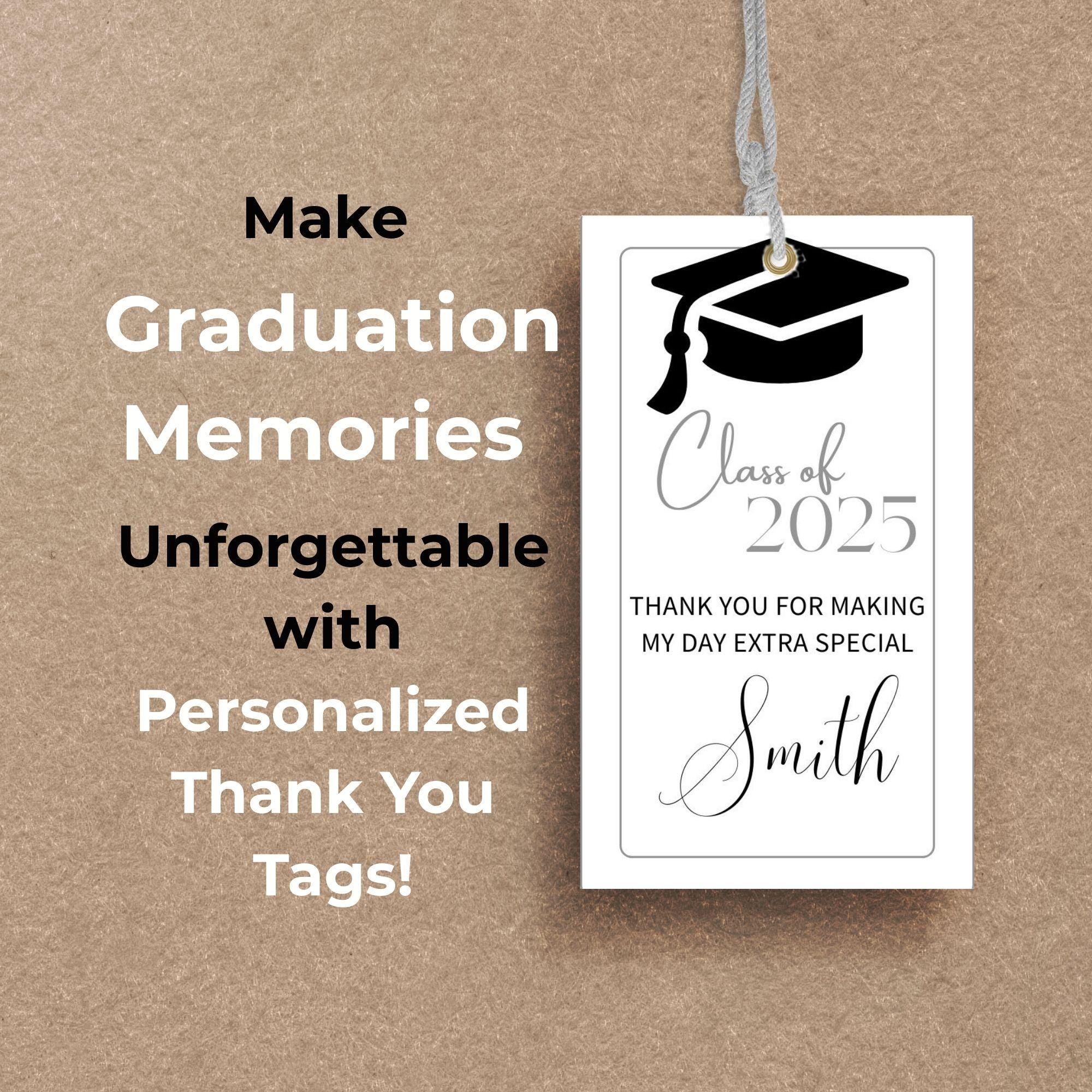 Editable Graduation Thank You Tags | Customizable Graduation Favor Tags ...
