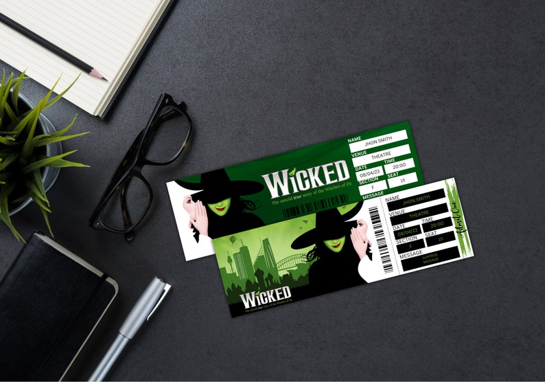 Template WICKED Musical Surprise Ticket to the Theatre, Instant ...
