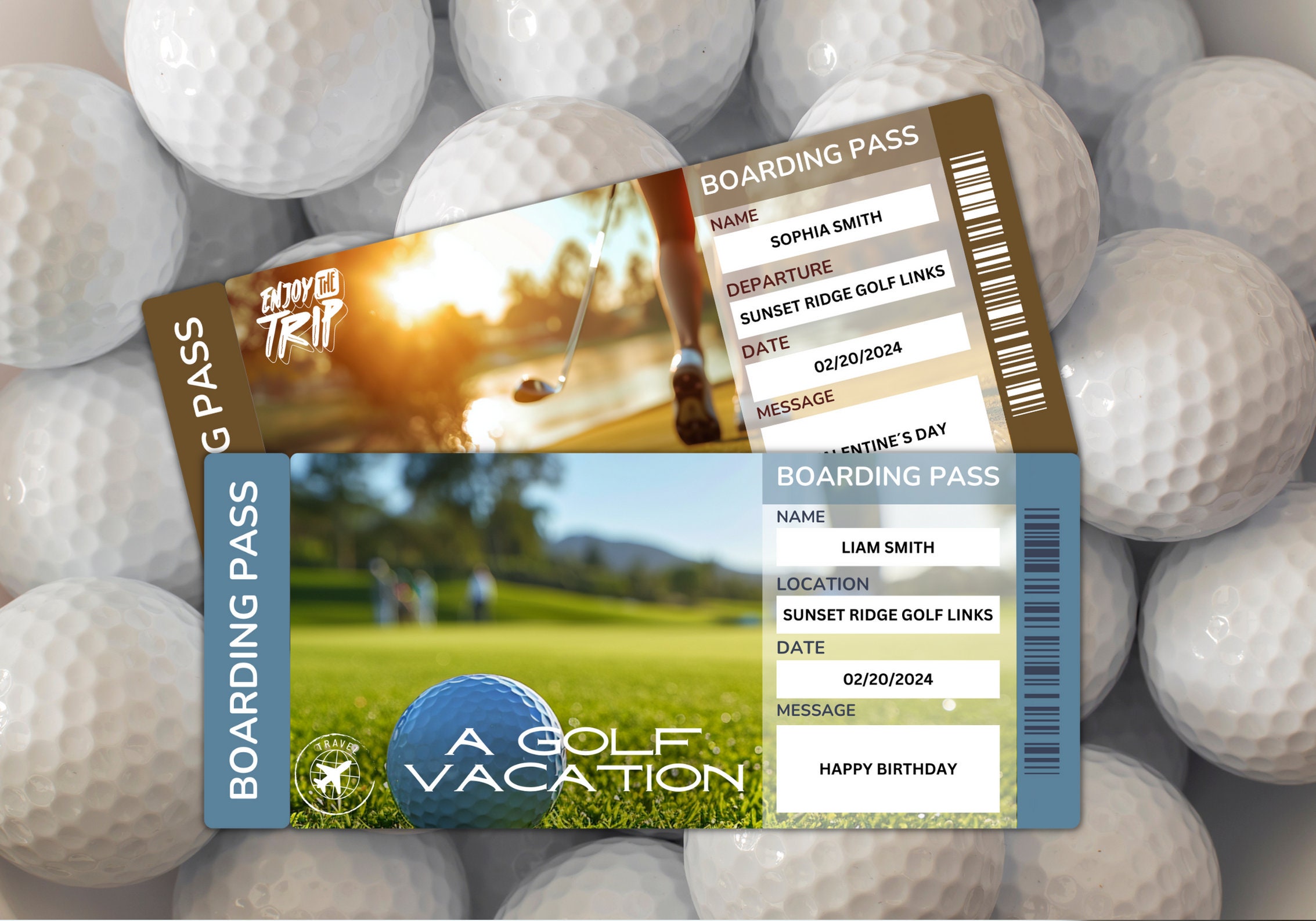 Printable Surprise Golf Vacation Ticket, Golf Vacation Ticket, Instant ...