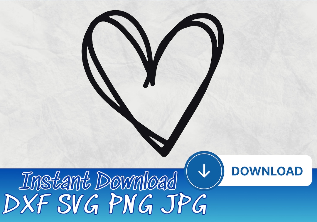 Herz Umriss | Herz DIGITAL DOWNLOAD | svg png dxf Sofortiger digitaler ...