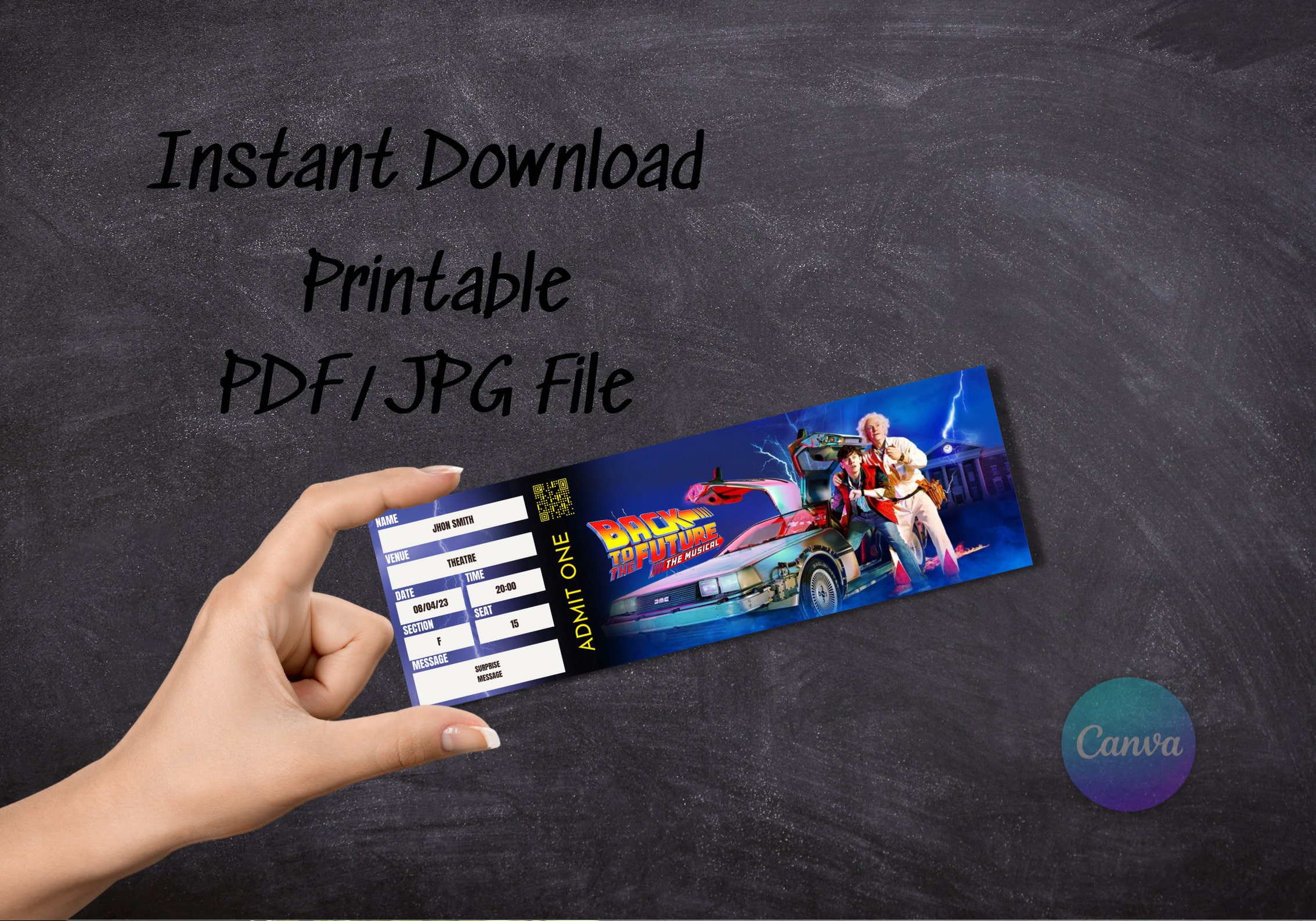 Template Back to the Future the Musical THE THEATER Surprise Ticket ...