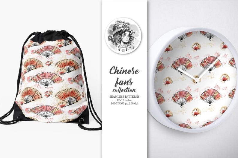 Chinese Style Fan Pattern - Etsy