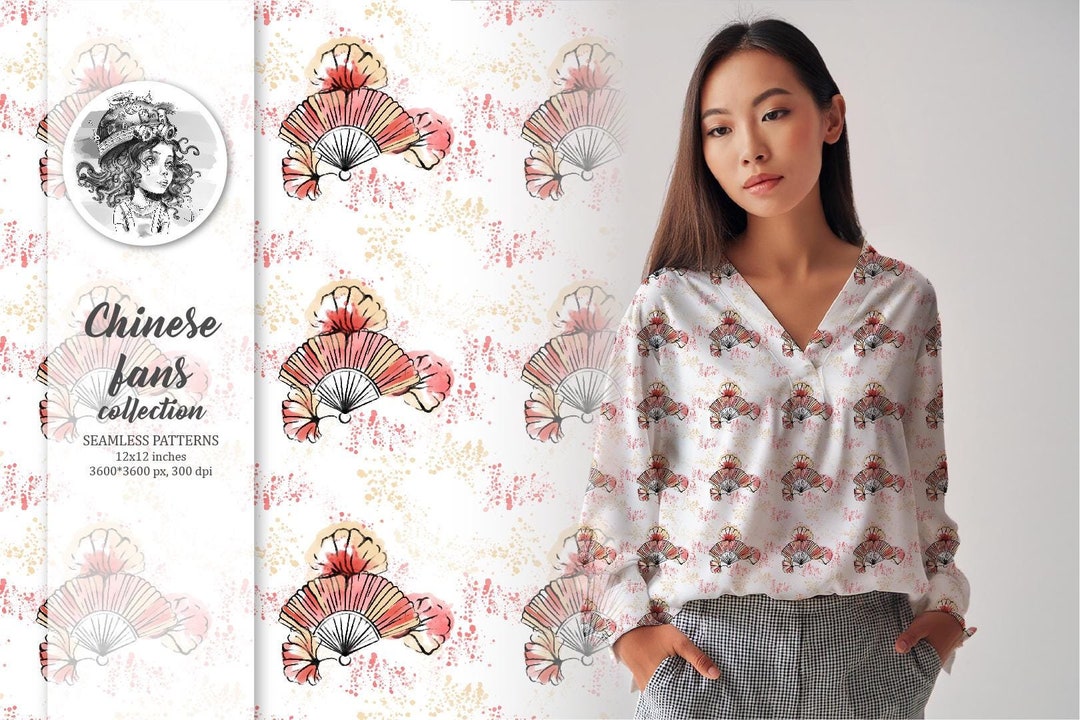 Chinese Style Fan Pattern - Etsy