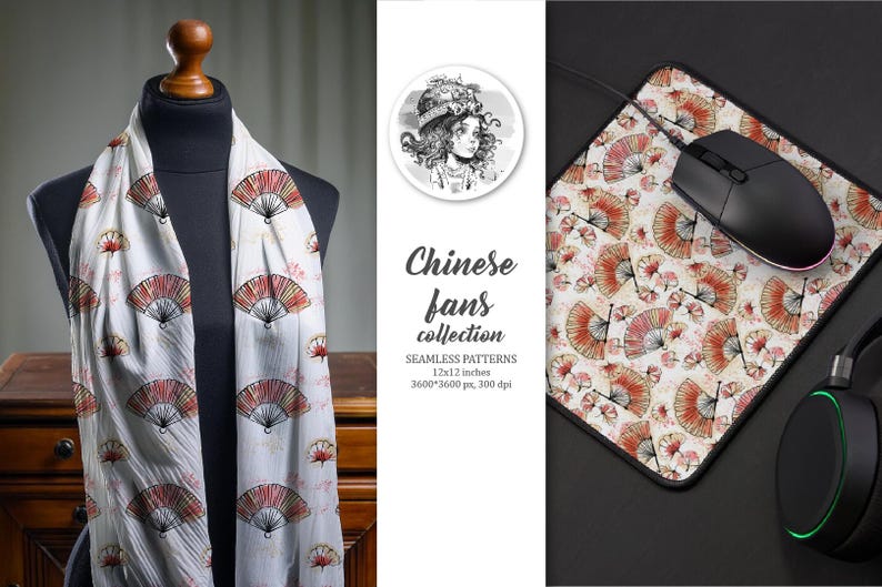 Chinese Style Fan Pattern - Etsy