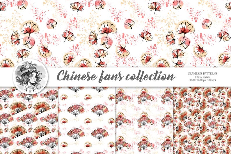 Chinese Style Fan Pattern - Etsy