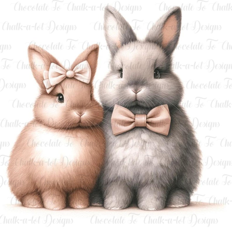 Bunny Clipart Spring, Printable Watercolor Clipart, Digital Download ...