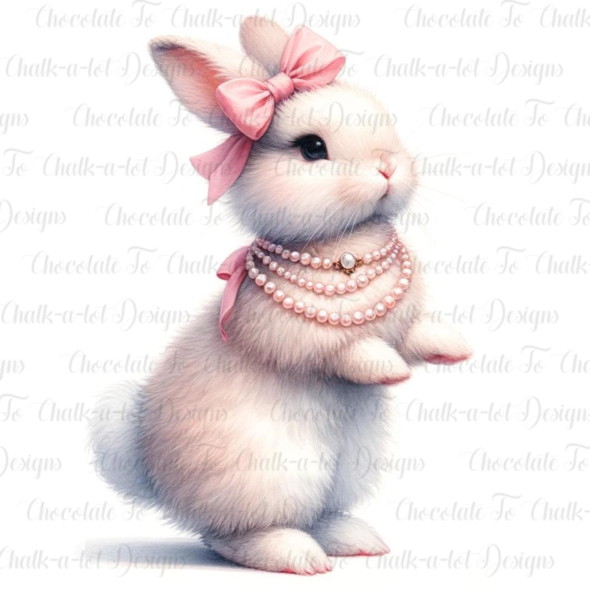 Bunny Clipart Spring, Printable Watercolor Clipart, Digital Download ...