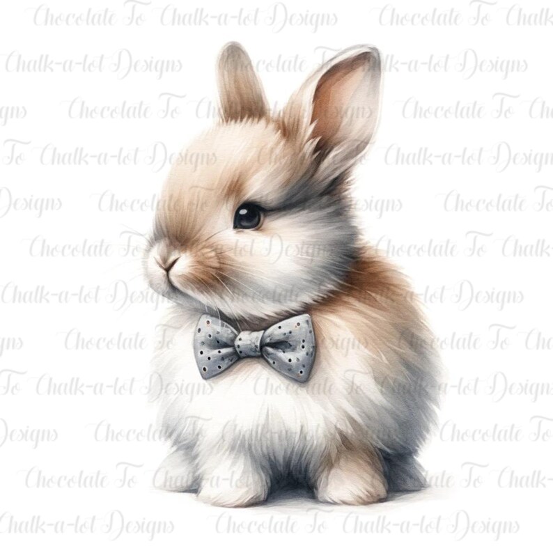 Bunny Clipart Spring, Printable Watercolor Clipart, Digital Download ...