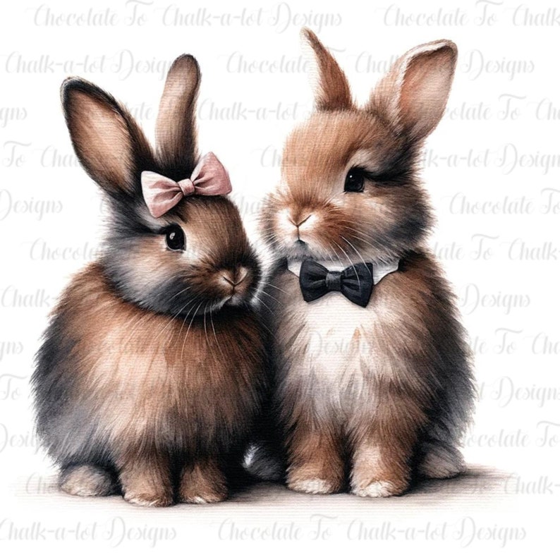 Bunny Clipart Spring, Printable Watercolor Clipart, Digital Download ...