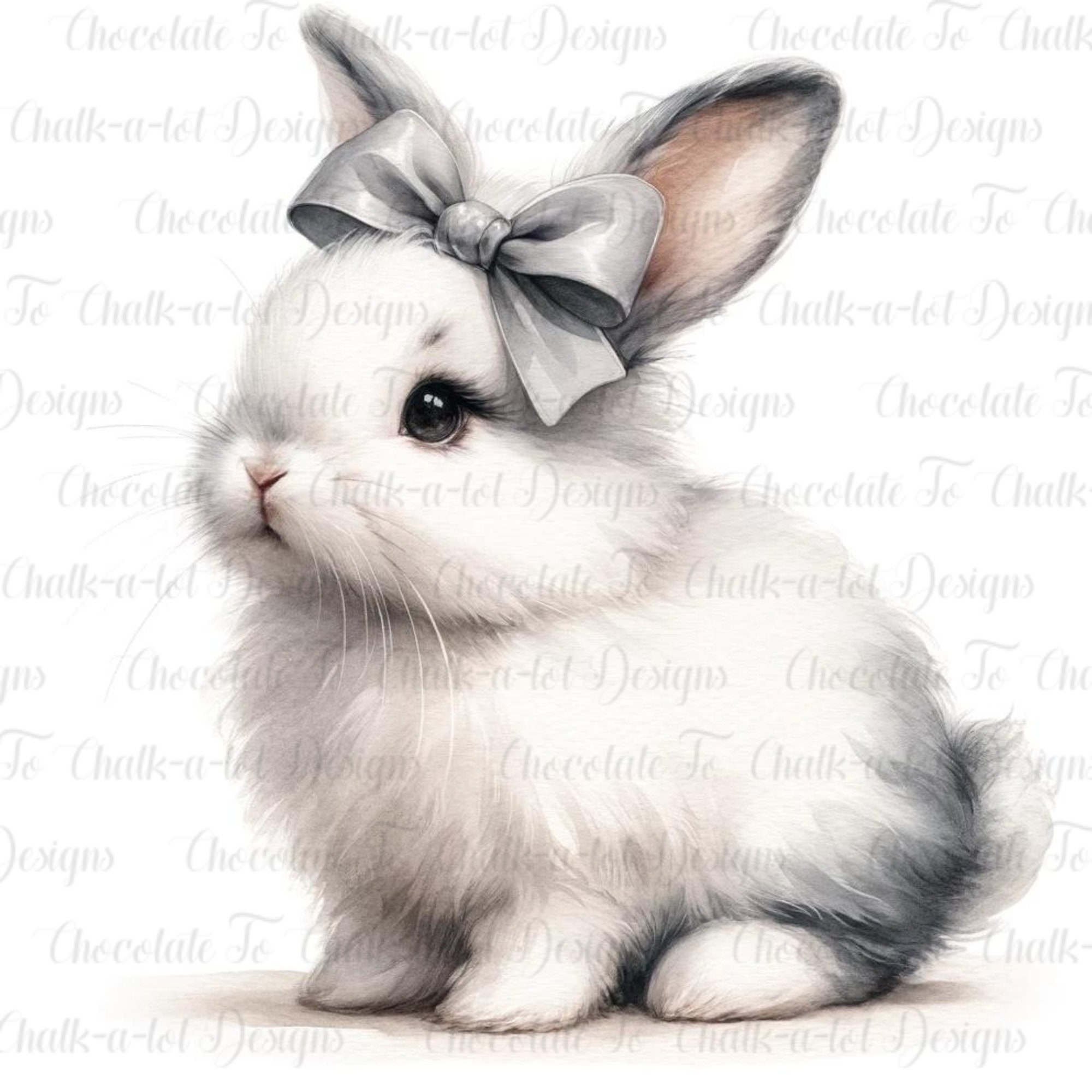 Bunny Clipart Spring, Printable Watercolor Clipart, Digital Download ...