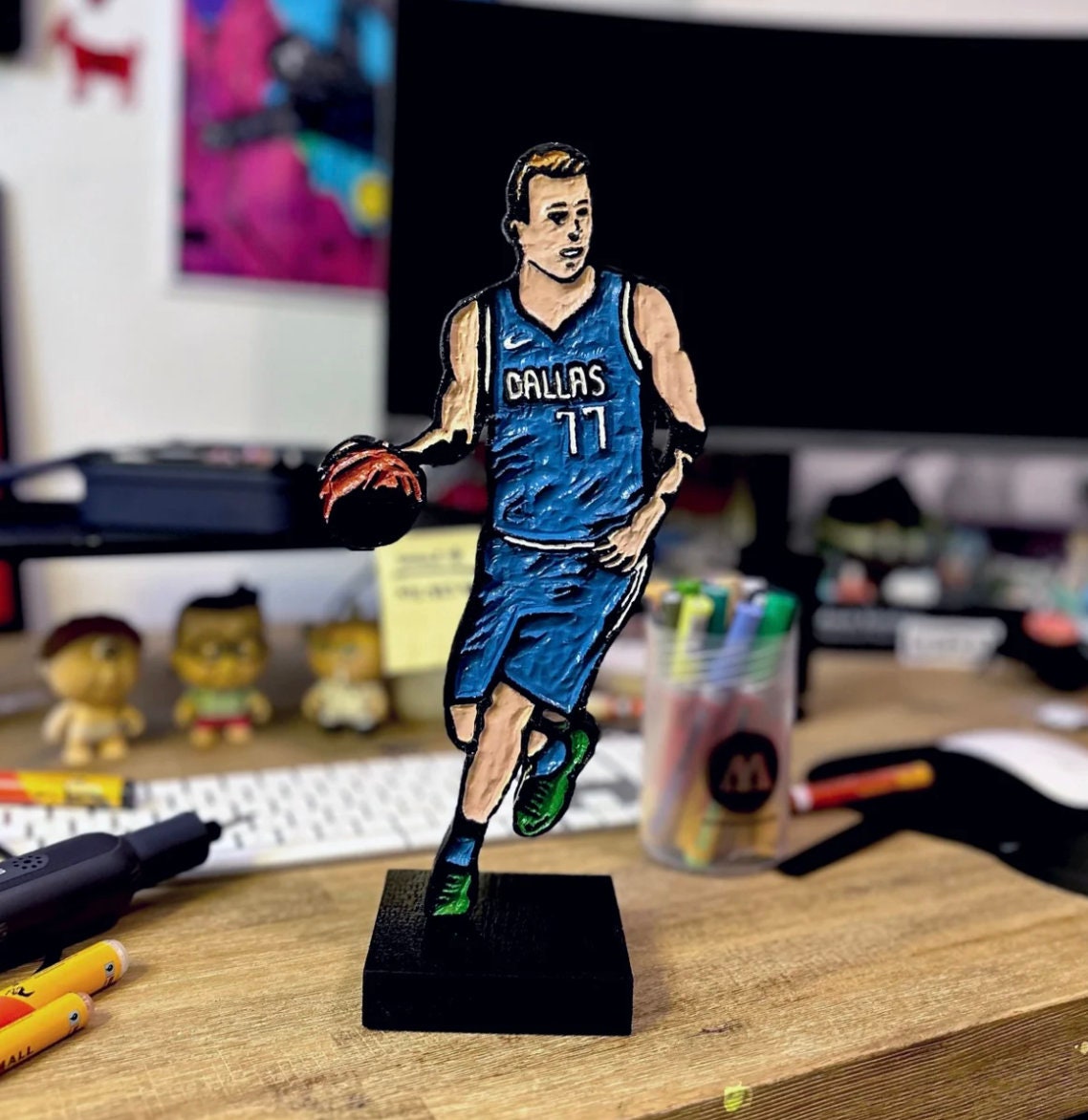 Luka Doncic Wooden Figure With Stand - Etsy