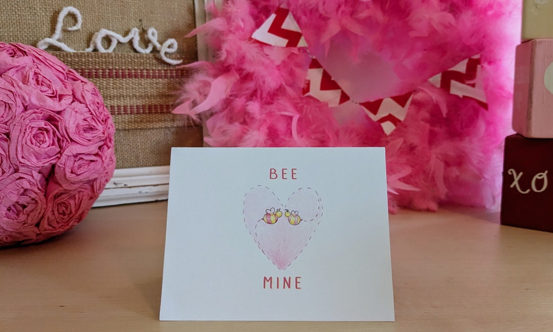 Bee Mine Valentine's Day Card Instant Download - Etsy
