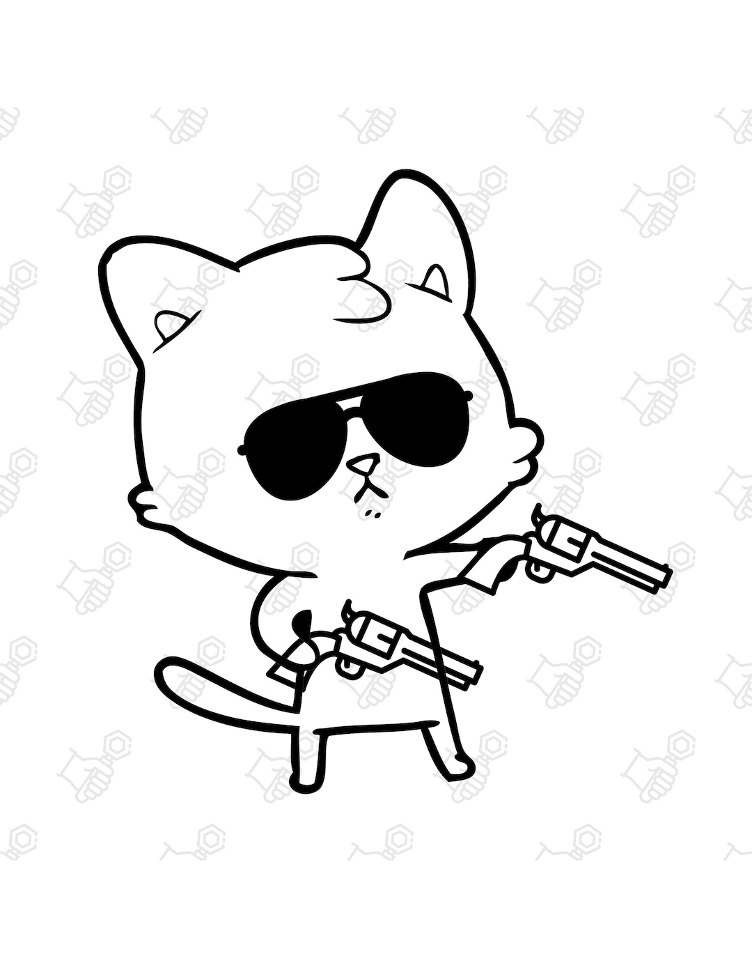Katze SVG PNG, Katze mit Pistole SVG, Lustige Katze Svg, Katze mit ...