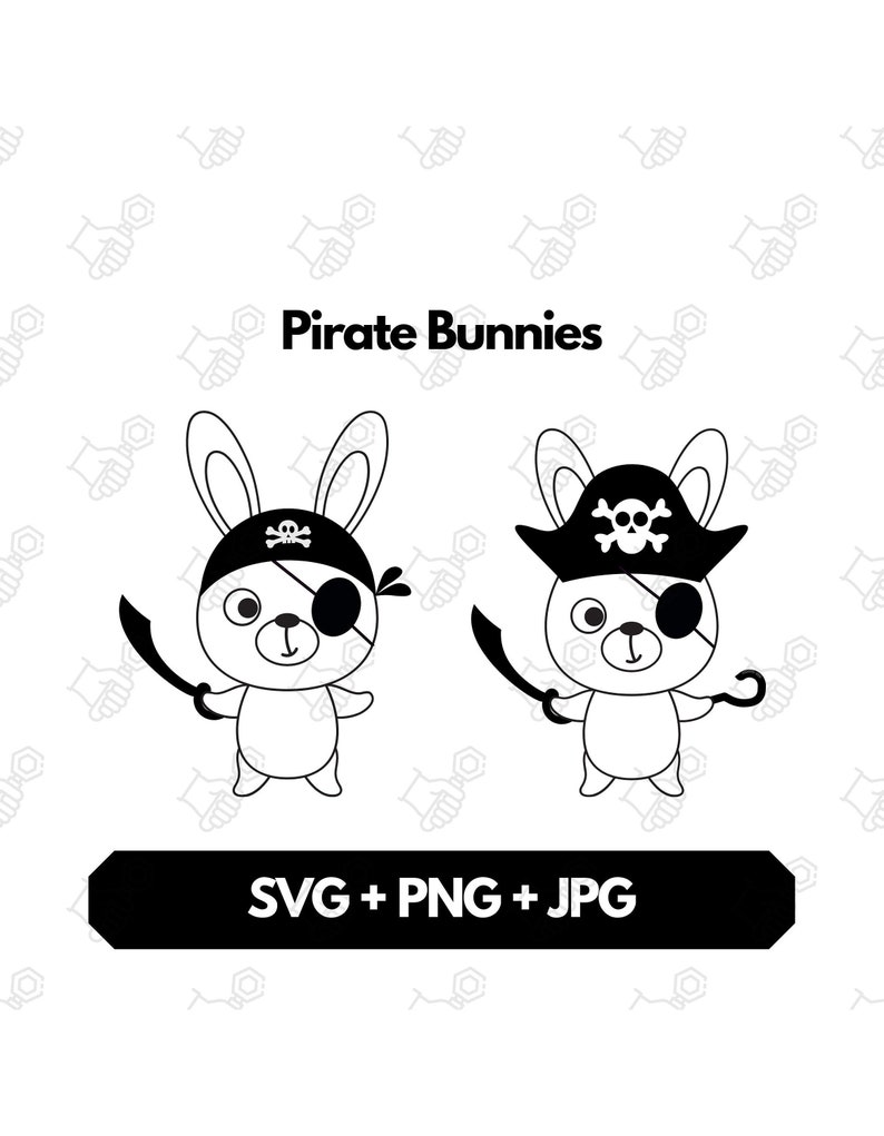 Pirate SVG PNG - Pirate Bunny Svg, Bunny Print, Bunny Png, Rabbit Svg ...