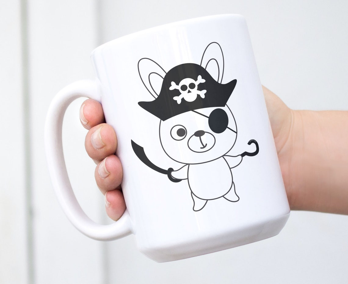 Pirate SVG PNG - Pirate Bunny Svg, Bunny Print, Bunny Png, Rabbit Svg ...