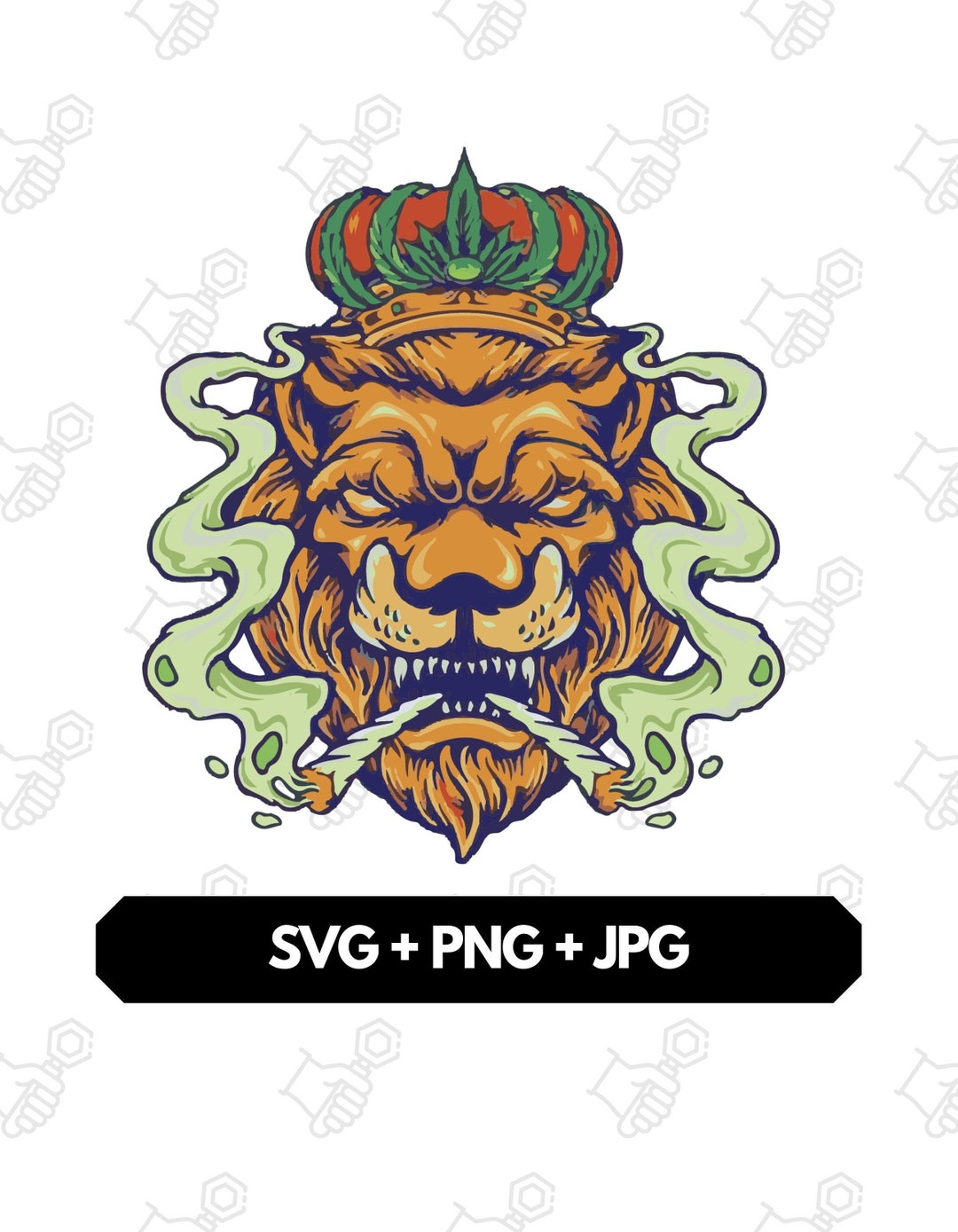 Weed SVG PNG DXF, Lion Smoking Svg, Rastafari Svg, Marijuana Svg Png ...