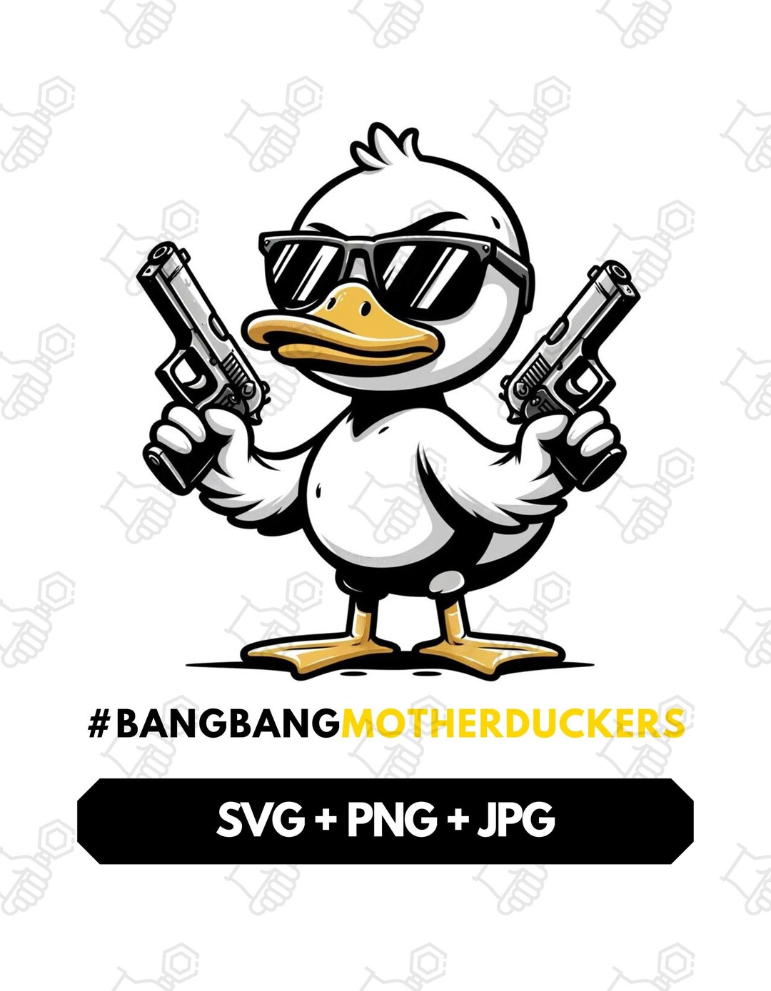 Duck SVG PNG, Duck With Gun SVG, Funny Duck Svg, Duck With Glasses Svg ...