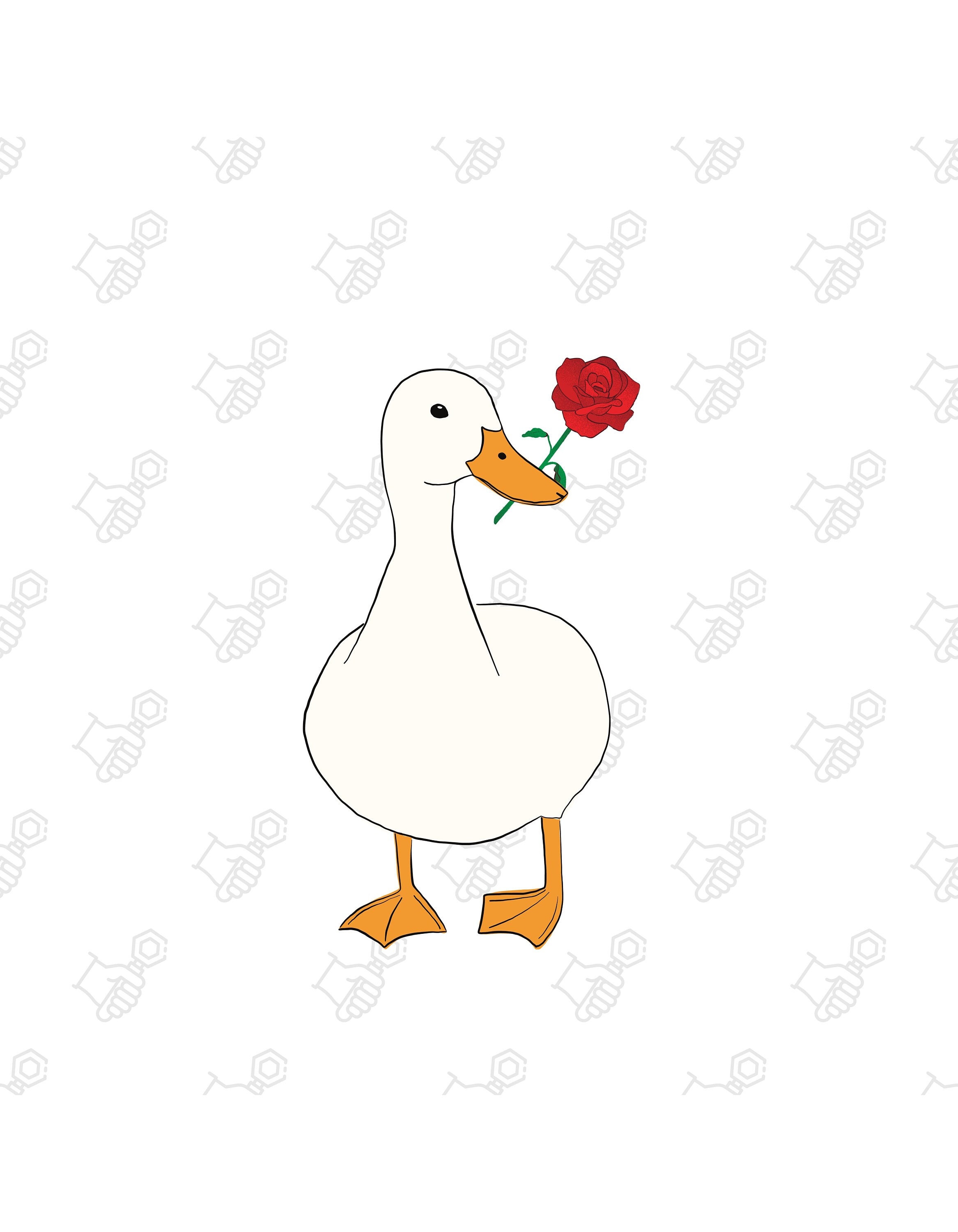 Duck SVG - PNG, Duck With Rose SVG, Funny Duck Valentines Svg, Animal ...