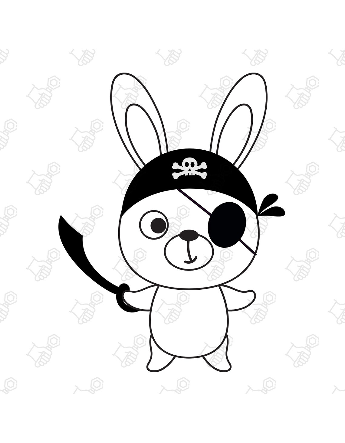Pirate SVG PNG Pirate Bunny Svg, Bunny Print, Bunny Png, Rabbit Svg ...