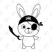 Pirate SVG PNG Pirate Bunny Svg, Bunny Print, Bunny Png, Rabbit Svg ...