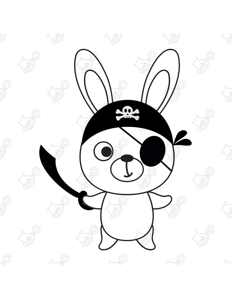 Pirate SVG PNG - Pirate Bunny Svg, Bunny Print, Bunny Png, Rabbit Svg ...