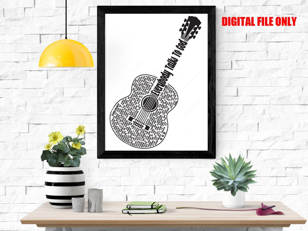 Everybody Talks to God Guitar SVG, Bible Verse Design (digital Download ...