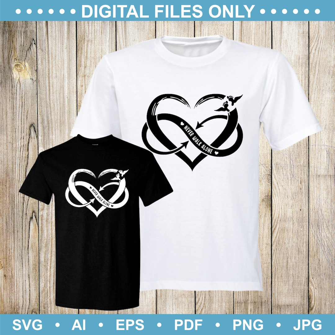 Heart Infinity Feet With Wings Design,faith Love,rip,never Walk Alone ...