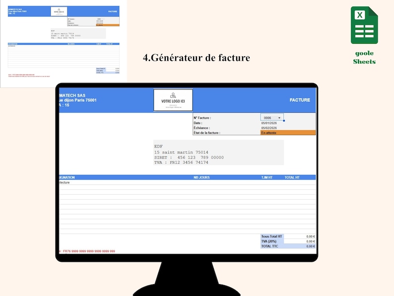 Freelance Daily Rate Invoice Google Sheets - Automated Generator for ...