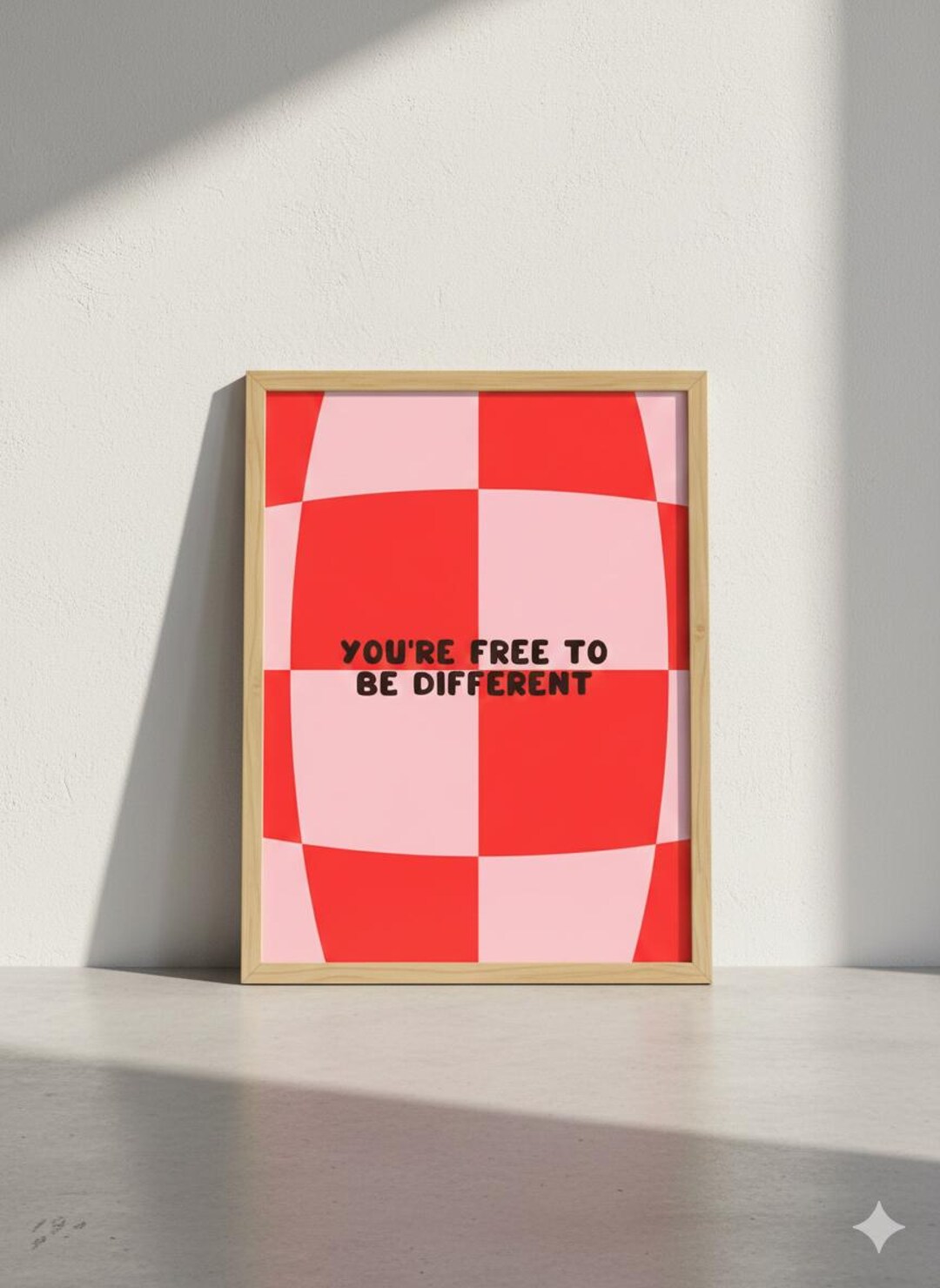 Retro Bold Checkered Poster | Scandi Pop Art Wall Decor | Digital ...