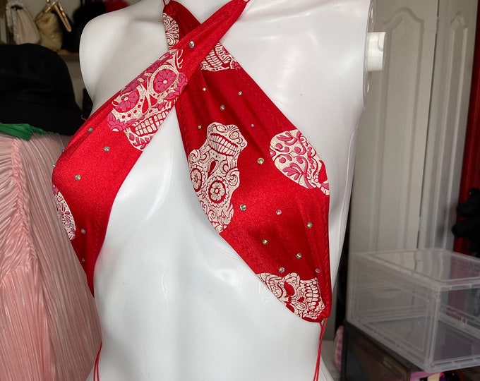 Skull Slingshot Bikini , Stripper Outfit , Exotic Dancewear Rave Outfit ...