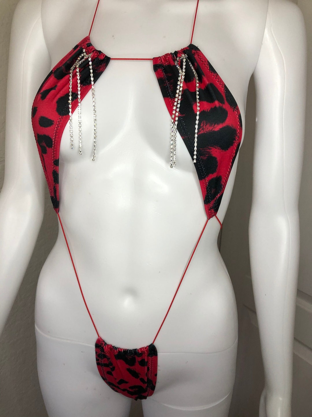 LUX Micro Slingshot Set Stripper Outfits Exotic Dancewear Set Fishnet - Etsy