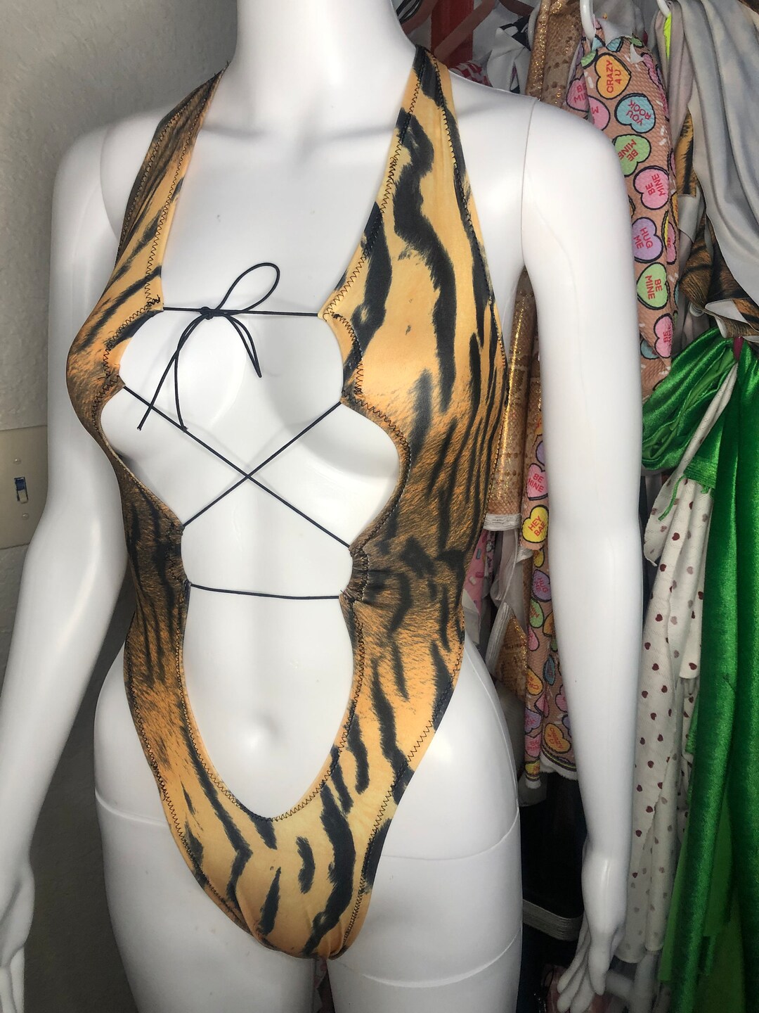 Tiger One Piece Stripper Outfit Exotic Dancewear Festival Outfit - Etsy