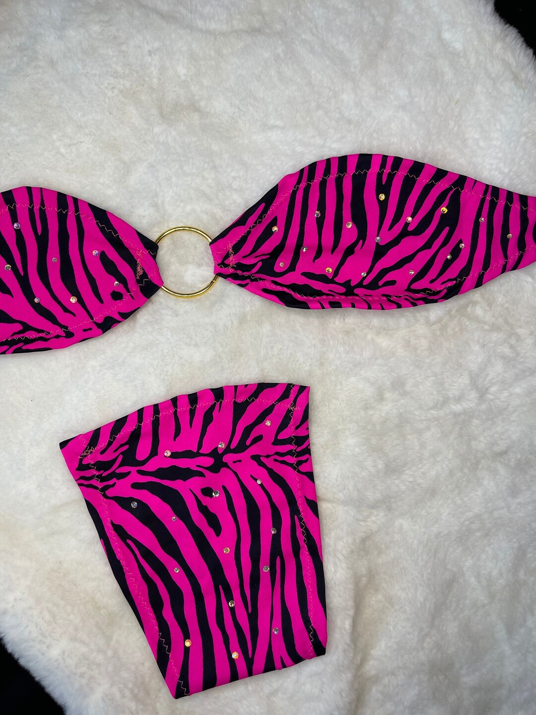 Pink Zebra Micro Bandeau Bikini | Kitty Stripper Outfit | Exotic ...