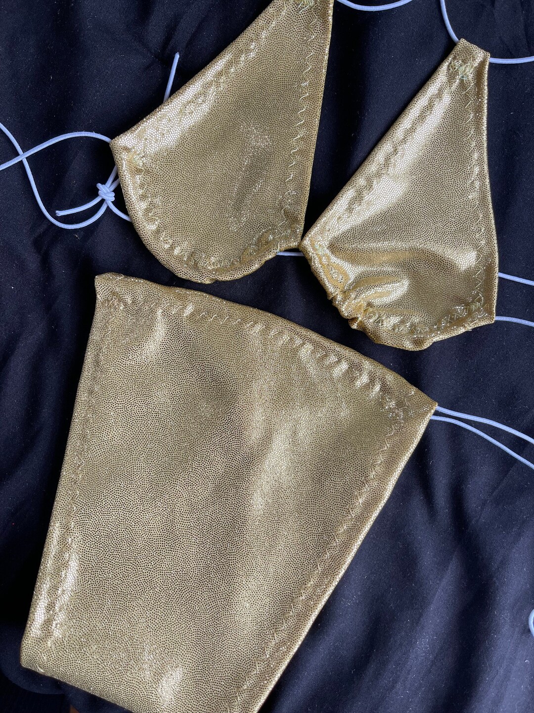 Gold Micro Bikini Stripper Outfits Exotic Dancewear Set Exotic Dance ...