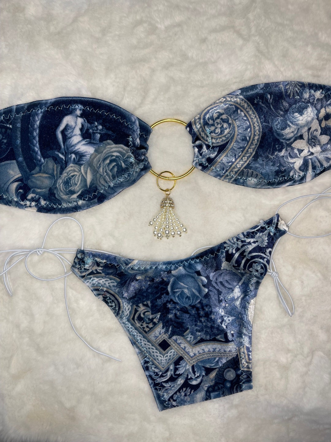 Renaissance Velvet Micro Bandeau Bikini , Stripper Outfit , Vintage ...